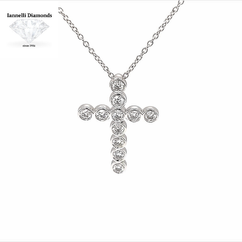 Bezel Set Diamond Cross Pendant – Iannelli Diamonds